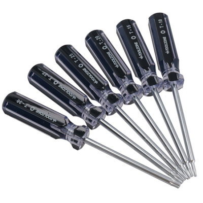 6PC TORX / STAR SCREWDRIVER BIT SET T10 -T30