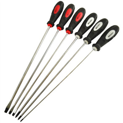 6pc Turbo Twist Extra Long Screwdriver Phillips Flat Head Slotted ...