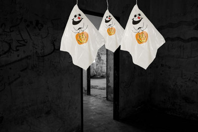 6Pcs Halloween White Ghost Hanging Spook Indoor/Outdoor Horror Theme ...