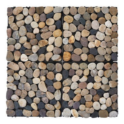 6Pcs Nature Stone Plastic Interlocking Deck Tiles Set
