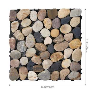 6Pcs Nature Stone Plastic Interlocking Deck Tiles Set