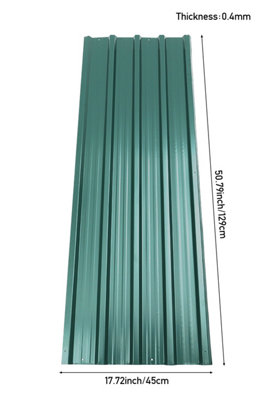 6Pcs/Pack Dark Green Metal Roof Panels 129cm L x 45cm W