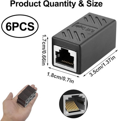 6pcs RJ45 Coupler, Cat7 Cat6 Cat5e Ethernet Coupler, Network Cable ...