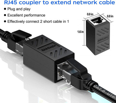 6PCS RJ45 Coupler, Ethernet Cable Extender Coupler to Connector for ...