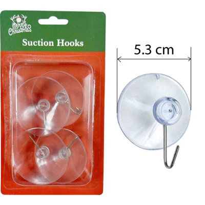 6Pcs Suction Cups Metal Hooks 5.3cm - Strong Grip for Large Items