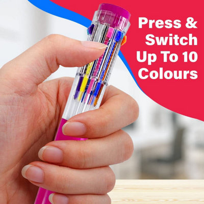 6pk 10 in 1 Multi Coloured Pens All In One - Multicoloured Pen with 10 ...