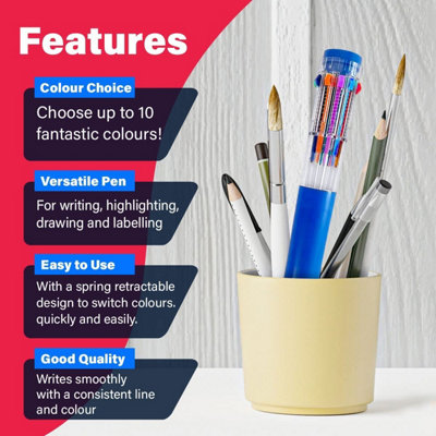 6pk 10 in 1 Multi Coloured Pens All In One - Multicoloured Pen with 10 ...