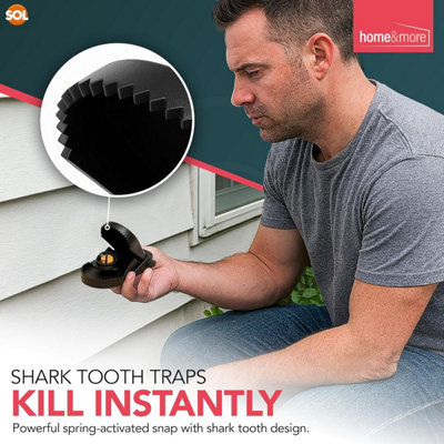 6pk Mouse Traps Indoor and Outdoor Reusable Snap Traps with Shark Tooth ...