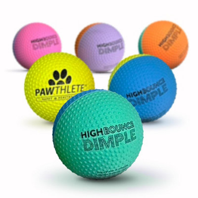 6PK Pawthlete Dimple High Bounce Ball For Dogs Pets