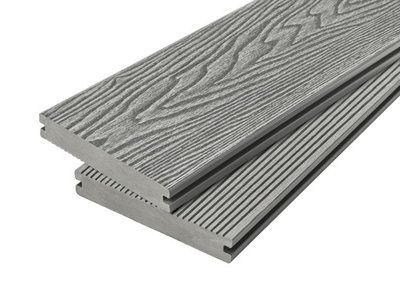 6sq/m Cladco Solid Composite Decking Board, Stone Grey, Reversible ...