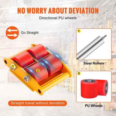 6T All-Steel Machinery Mover with 360 Rotation