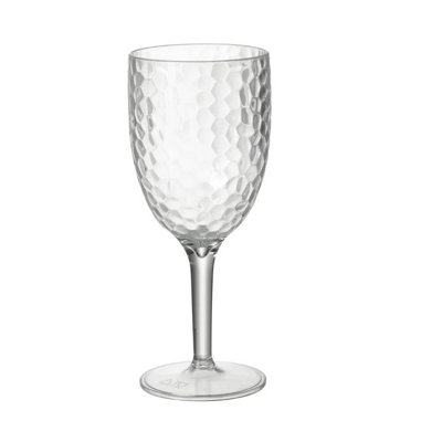 6x Clear Dimple Plastic Wine Glass Drinking Goblet Outdoor Dining Glass ...