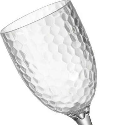6x Clear Dimple Plastic Wine Glass Drinking Goblet Outdoor Dining Glass ...
