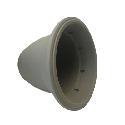 6x Grey Round Bell Plant Pots 30cm Plastic Bell Planter Patio Pot