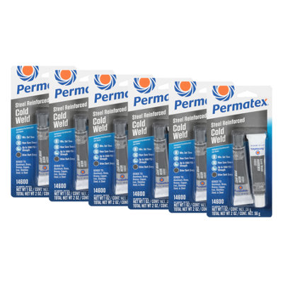 6x Permatex Steel Reinforced Cold Weld Epoxy Resin Hardener Filler ...