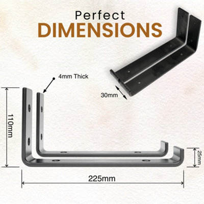 6x Scaffold Industrial Shelf Brackets, Rustic Heavy Duty Board Brackets ...