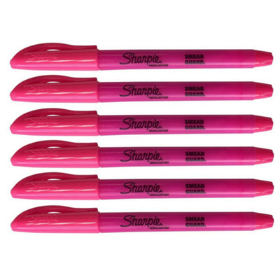 6x Sharpie Accent Pocket Highlighters - Pink Chisel Tip Quick Dry Markers