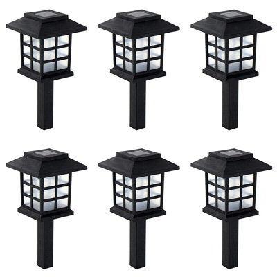 6x Solar Oriental Style Stake Lights