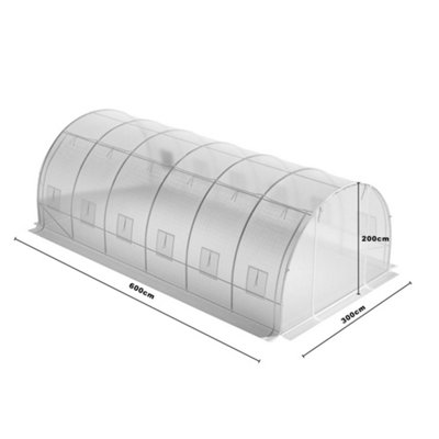 6x3x2M Steel Frame Walk In Greenhouse Garden Plants Grow House Walk-In ...