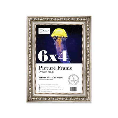 6x4 Silver Ornate Picture Frame (15.2 x 10.2cm) Poster, Photo, Artwork ...