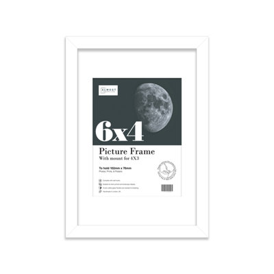 6x4" White Frame With Mount for 4x3" Pictures 20mm Thin Edge Portrait ...