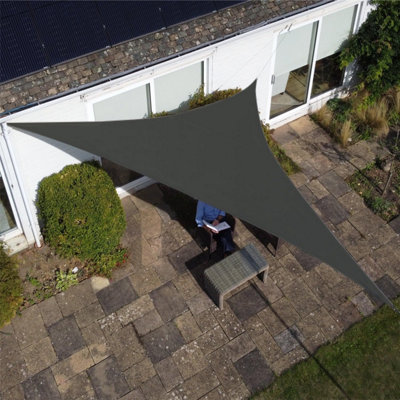 6x4x4m Right Angle Triangle Charcoal Premium Waterproof Sail Shade