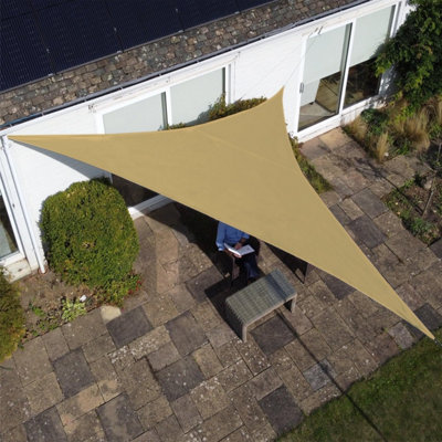 6x4x4m Right Angle Triangle Sand Premium Waterproof Sail Shade