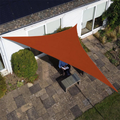 6X4X4M RIGHT ANGLE TRIANGLE TERRACOTTA PREMIUM WATERPROOF SAIL SHADE