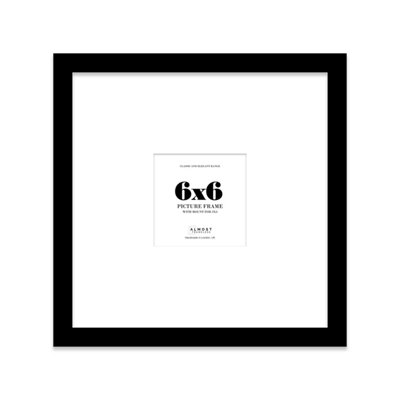 6x6" Black Picture Frame - 6x6" Square Frame with 3x3" Mount for 6x6 ...