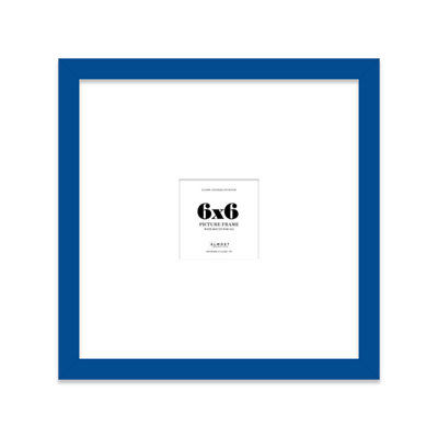 6x6" Blue Picture Frame - 6x6" Square Frame with 2x2" Mount for 6x6 ...