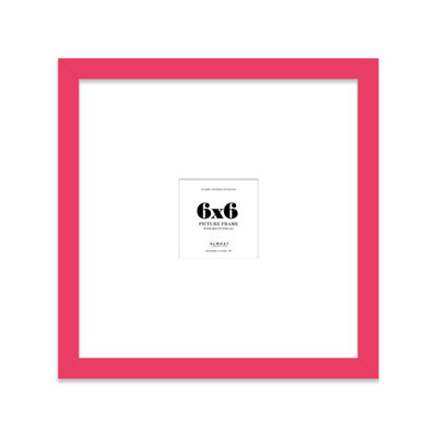 6x6" Bright Pink Picture Frame - 6x6" Square Frame with 2x2" Mount for ...