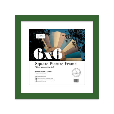 6x6" Green Picture Frame - 6x6" Square Frame with 5x5" Mount for 6x6 ...