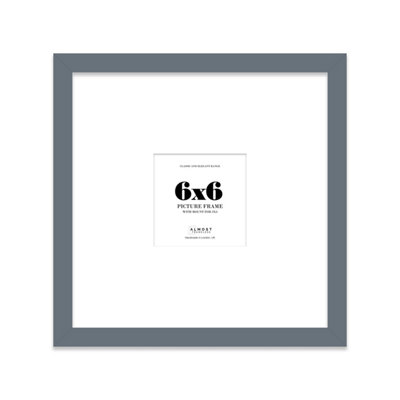 6x6" Grey Picture Frame - 6x6" Square Frame with 3x3" Mount for 6x6 ...