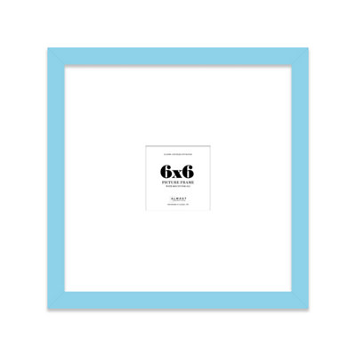 6x6" Light Blue Picture Frame - 6x6" Square Frame with 2x2" Mount for ...