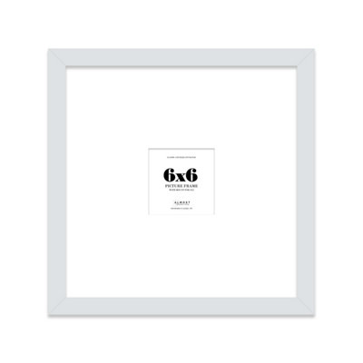6x6" Light Grey Picture Frame - 6x6" Square Frame with 2x2" Mount for ...