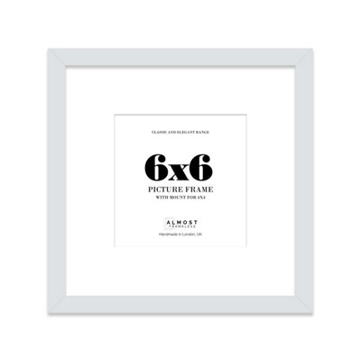6x6" Light Grey Picture Frame - 6x6" Square Frame with 4x4" Mount for ...