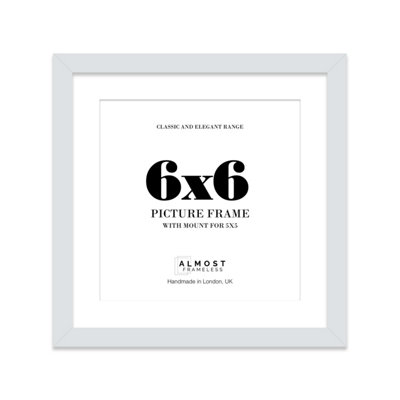 6x6" Light Grey Picture Frame - 6x6" Square Frame with 5x5" Mount for ...