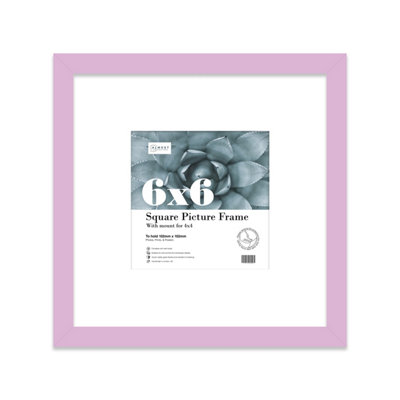 6x6" Lilac Picture Frame - 6x6" Square Frame with 4x4" Mount for 6x6 ...