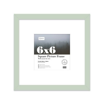 6x6" Mint Green Picture Frame - 6x6" Square Frame with 4x4" Mount for ...
