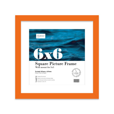 6x6" Orange Picture Frame - 6x6" Square Frame with 5x5" Mount for 6x6 ...