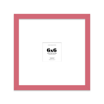 6x6" Pink Picture Frame - 6x6" Square Frame with 2x2" Mount for 6x6 ...
