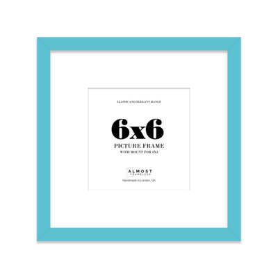 6x6" Turquoise Picture Frame - 6x6" Square Frame with 4x4" Mount for ...