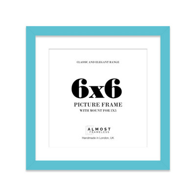 6x6" Turquoise Picture Frame - 6x6" Square Frame with 5x5" Mount for ...