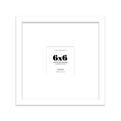 6x6" White Picture Frame - 6x6" Square Frame with 3x3" Mount for 6x6 ...