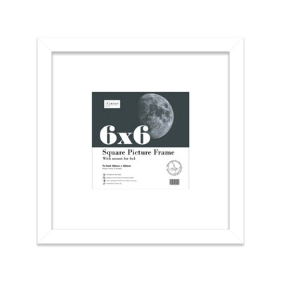 6x6" White Picture Frame - 6x6" Square Frame with 4x4" Mount for 6x6 ...