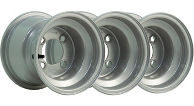 7.00x8 Golf Buggy Rims Silver 4 Inch PCD Yamaha E-Z-go Club car Garia ...