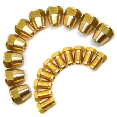 7/16" x 20 UNF Male and Female Brass Brake Pipe Fittings for 1/4" Pipe ...