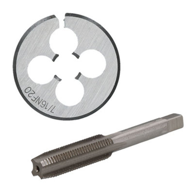 7/16" x 20 UNF Tap & Die Tungsten Steel Taper and 38mm Split Die