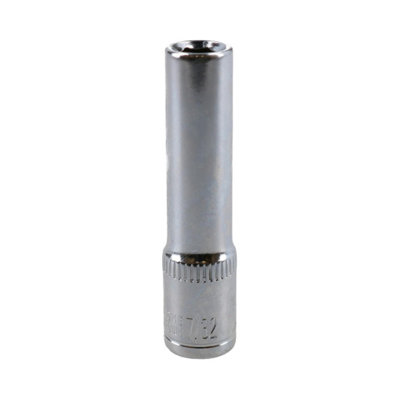 7/32" Deep SAE Socket 1/4" Drive 48mm Length 6 Point Chrome Vanadium ...