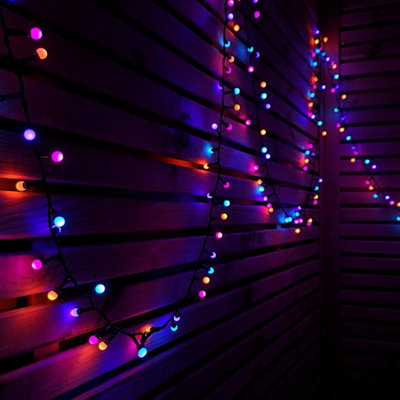 7.5m Frosted Berry Christmas Lights with 300 LEDs in Rainbow
